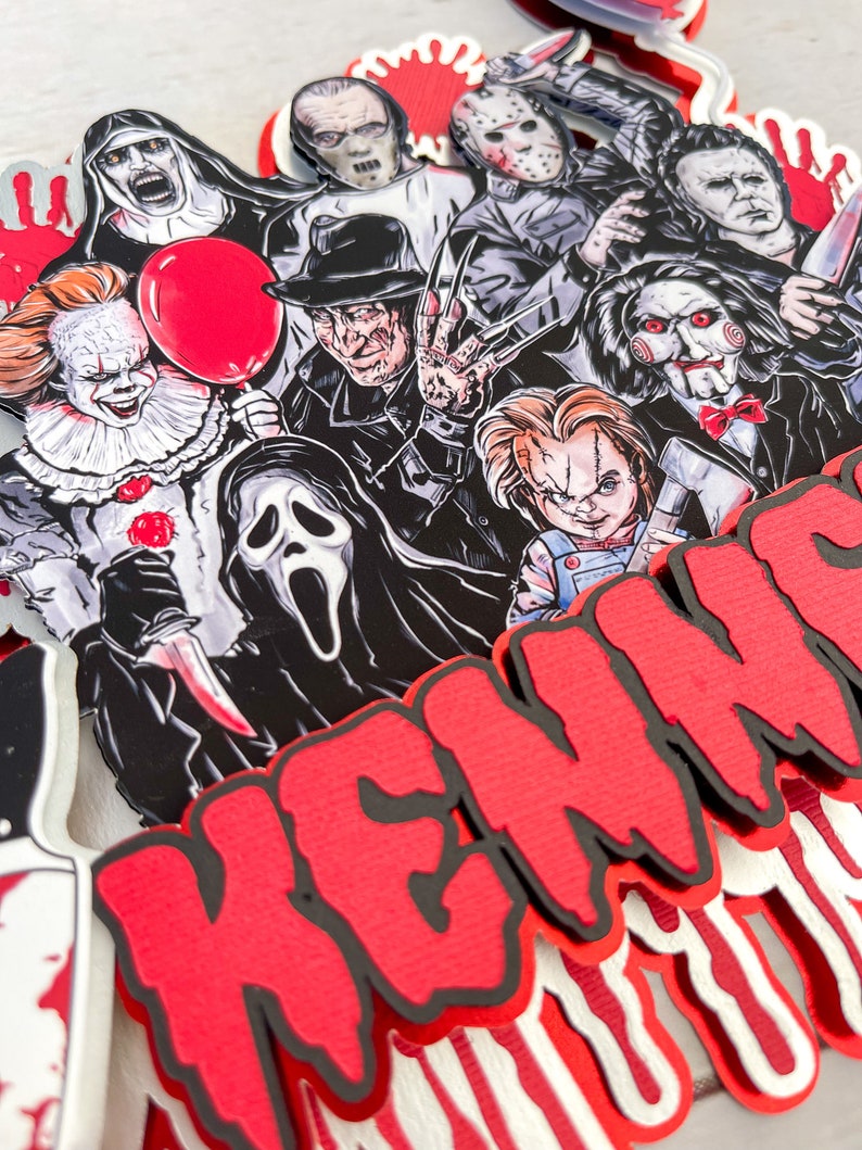 Classic Horror Themed Birthday Cake Topper - Etsy
