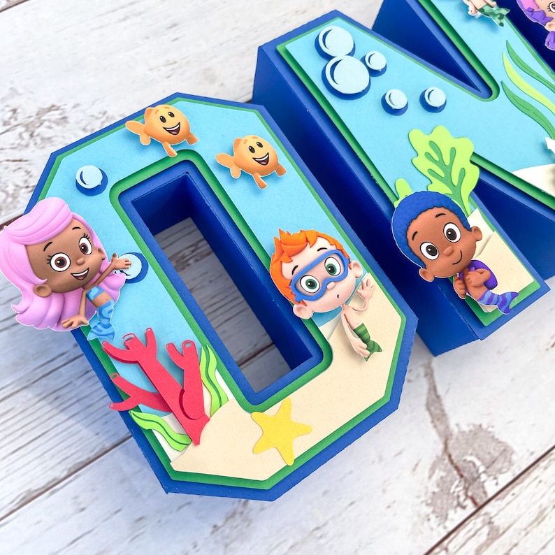 Bubble Guppies 3D Letter Cardstock Paper Number Custom Name - Etsy