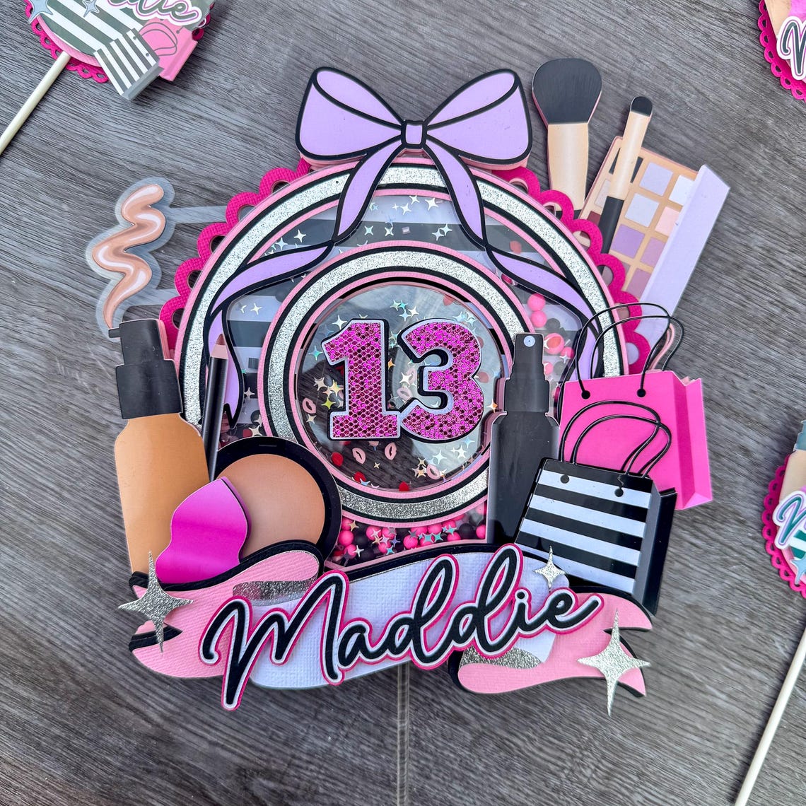 Make up Cake Topper, Teenager Cake Topper, Make up Inspired, Beauty ...