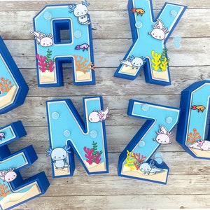 Axolotl 3D Letter, Axolotl Birthday, Axolotl Party, Axolotl Decorations ...