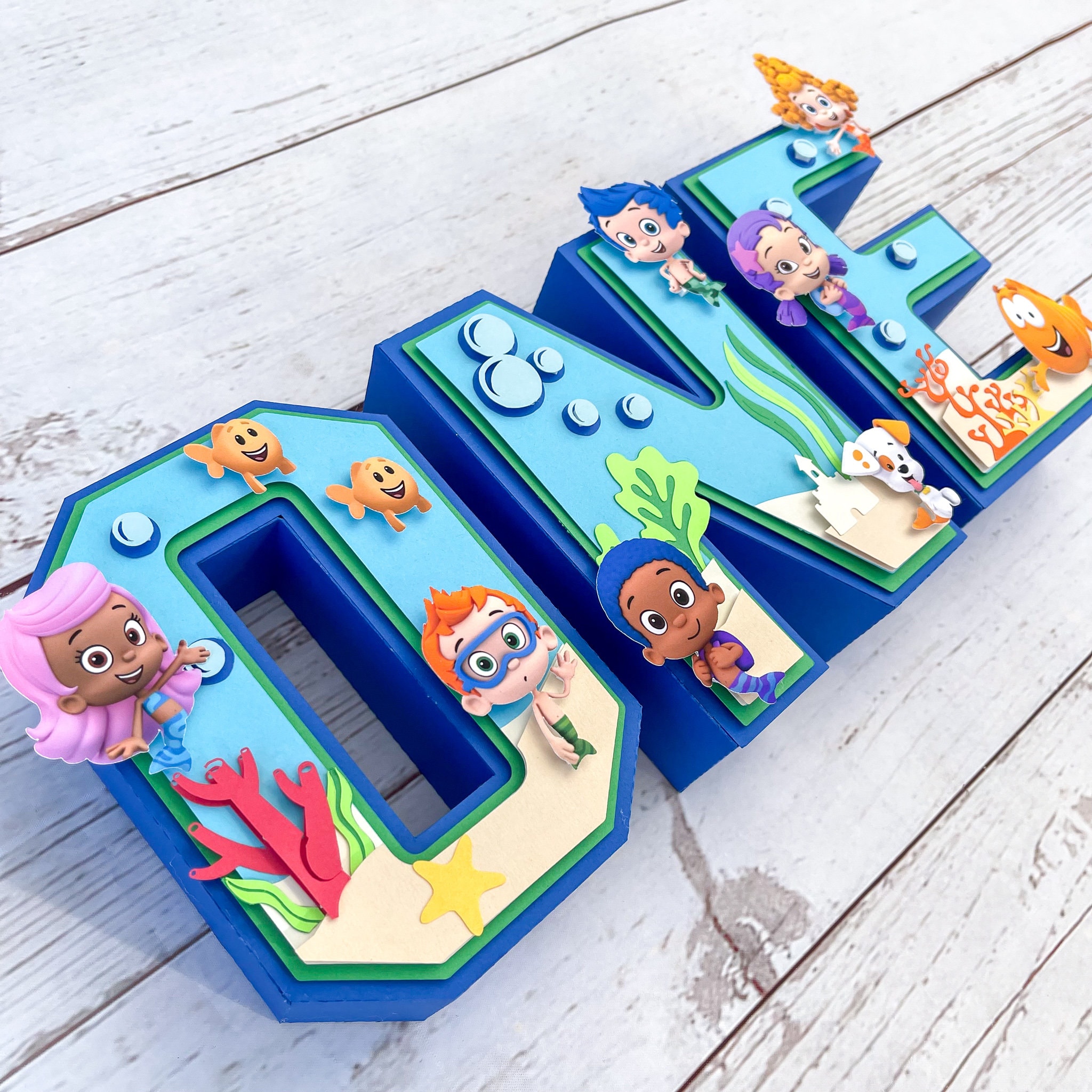 Bubble Guppies 3D Letter Cardstock Paper Number Custom Name - Etsy UK