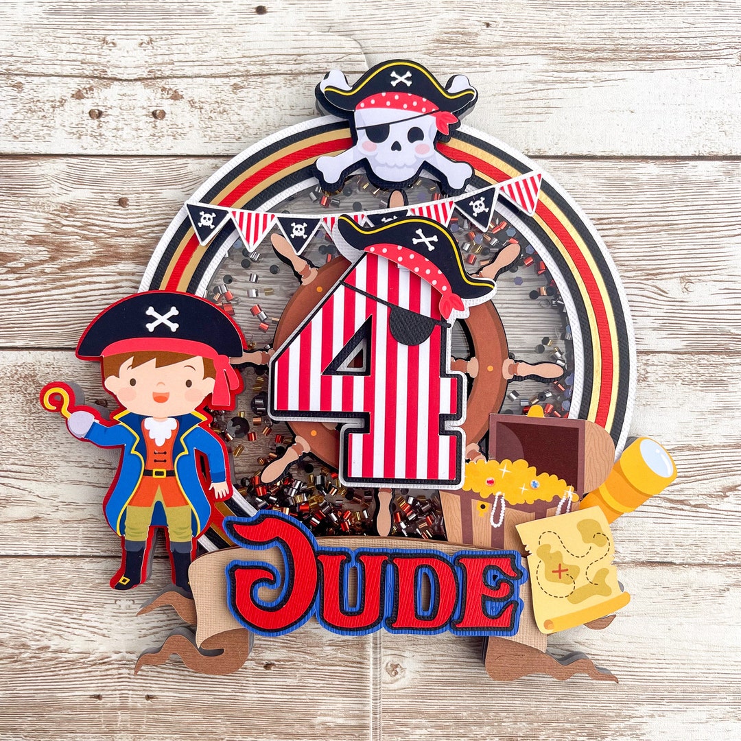 Pirate Cake Topper, Pirate Birthday, Pirate Party, Sea Cake Topper, Sea ...