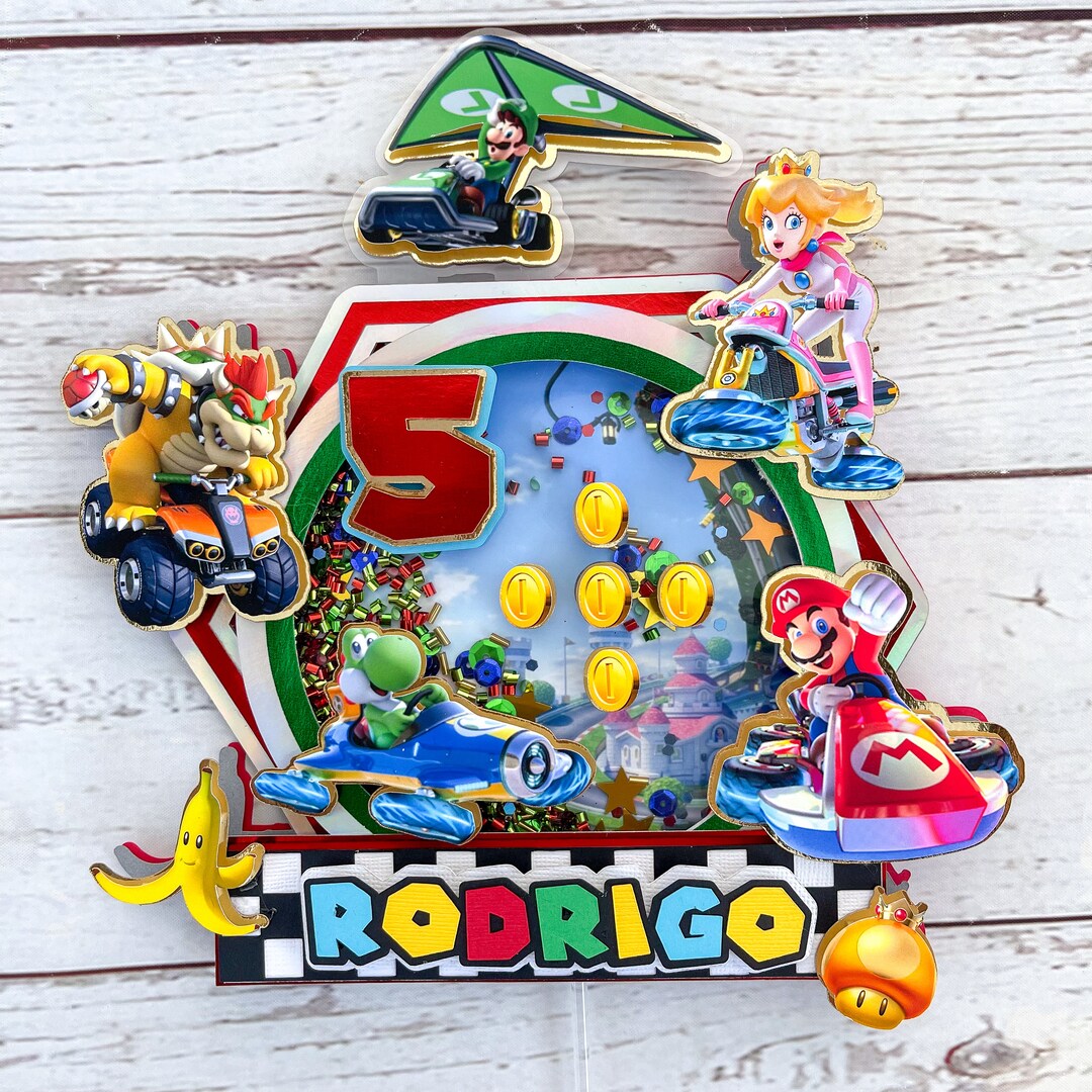 Mario Kart Shaker Cake Topper Birthday - Etsy