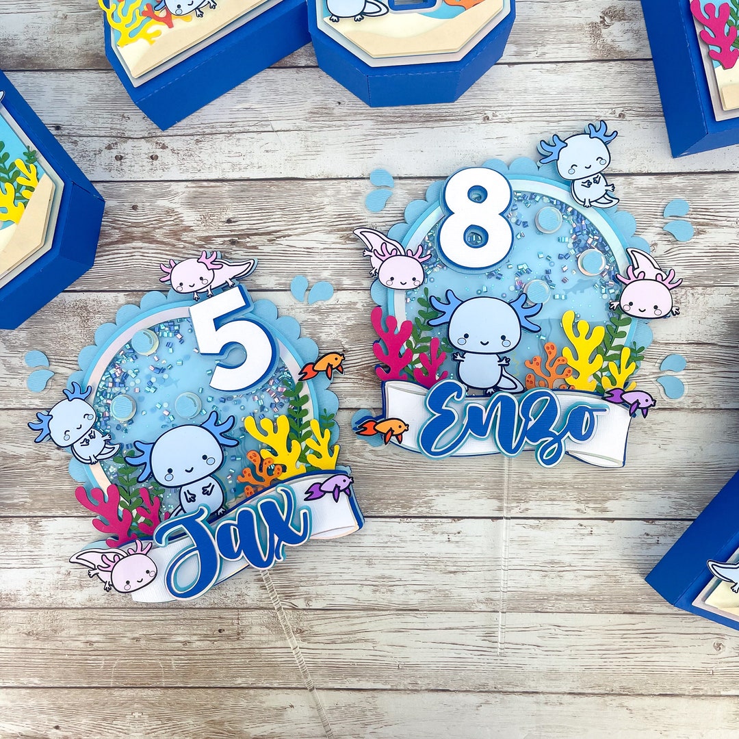 Axolotl Cake Topper, Axolotl Birthday, Axolotl Party, Cake Topper With ...