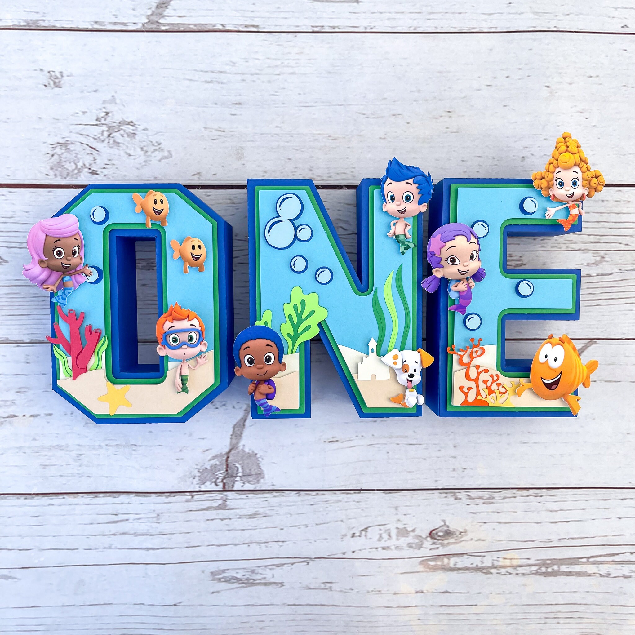 Bubble Guppies 3D Letter Cardstock Paper Number Custom Name - Etsy UK