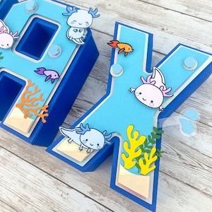 Axolotl 3D Letter, Axolotl Birthday, Axolotl Party, Axolotl Decorations ...