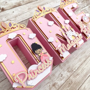 Princess 3D Letter, Princess Birthday, Princess Party, Cardstock Paper ...