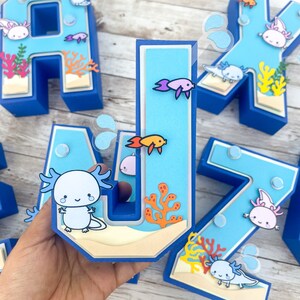 Axolotl 3D Letter, Axolotl Birthday, Axolotl Party, Axolotl Decorations ...
