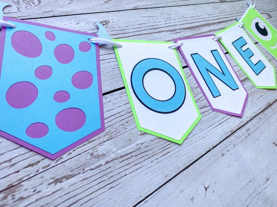 Monsters Inc Highchair Birthday Banner First Birthday | Etsy
