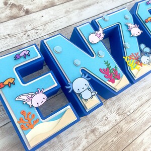 Axolotl 3D Letter, Axolotl Birthday, Axolotl Party, Axolotl Decorations ...