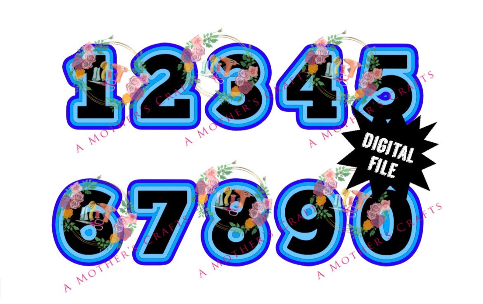 SVG Number Layered 0-9 File | Etsy