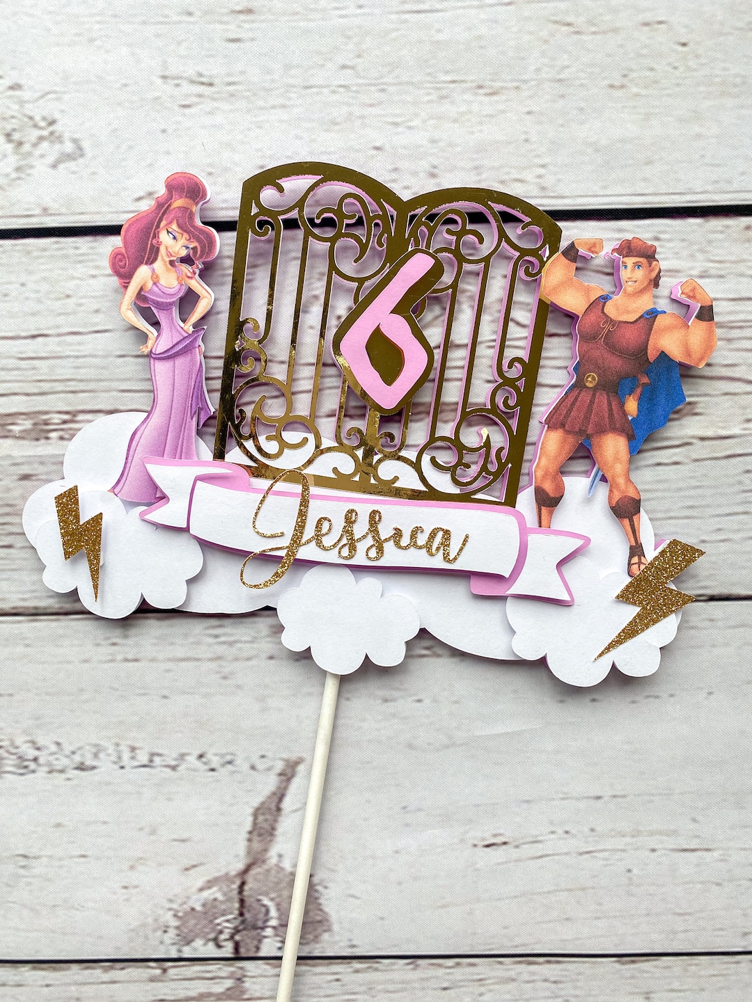 Hercules and Meg Cake Topper - Etsy