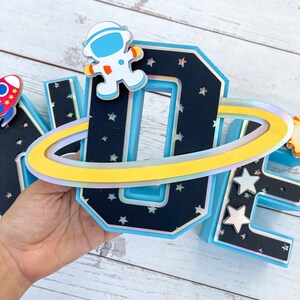 Space Planets Astronaut 3D Letter Cardstock Paper. Space Birthday ...