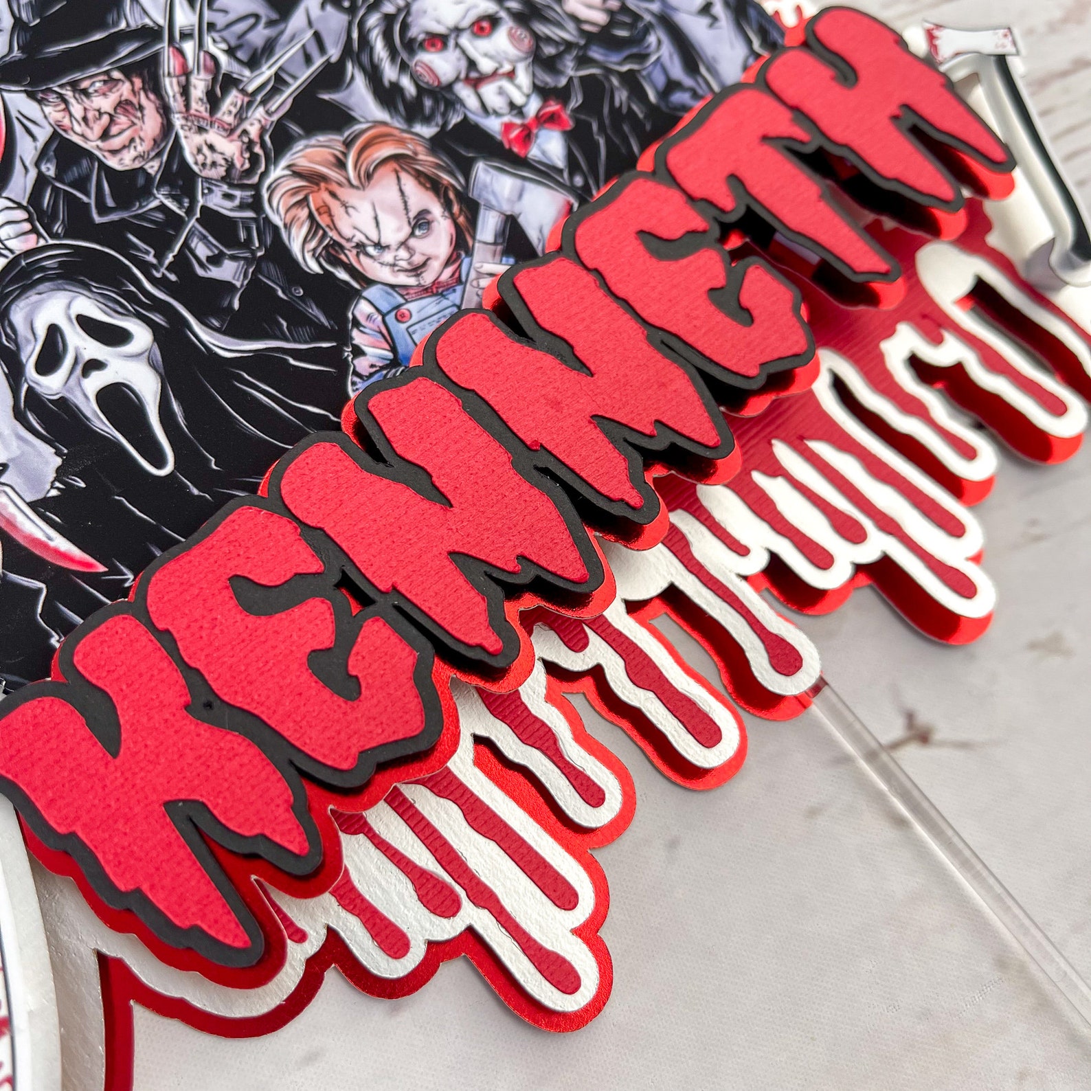 Classic Horror Themed Birthday Cake Topper - Etsy