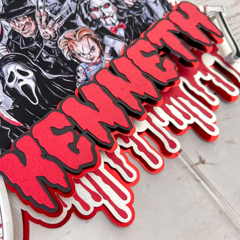 Classic Horror Themed Birthday Cake Topper - Etsy