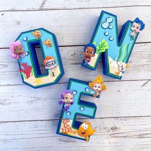 Bubble Guppies 3D Letter Cardstock Paper Number Custom Name - Etsy