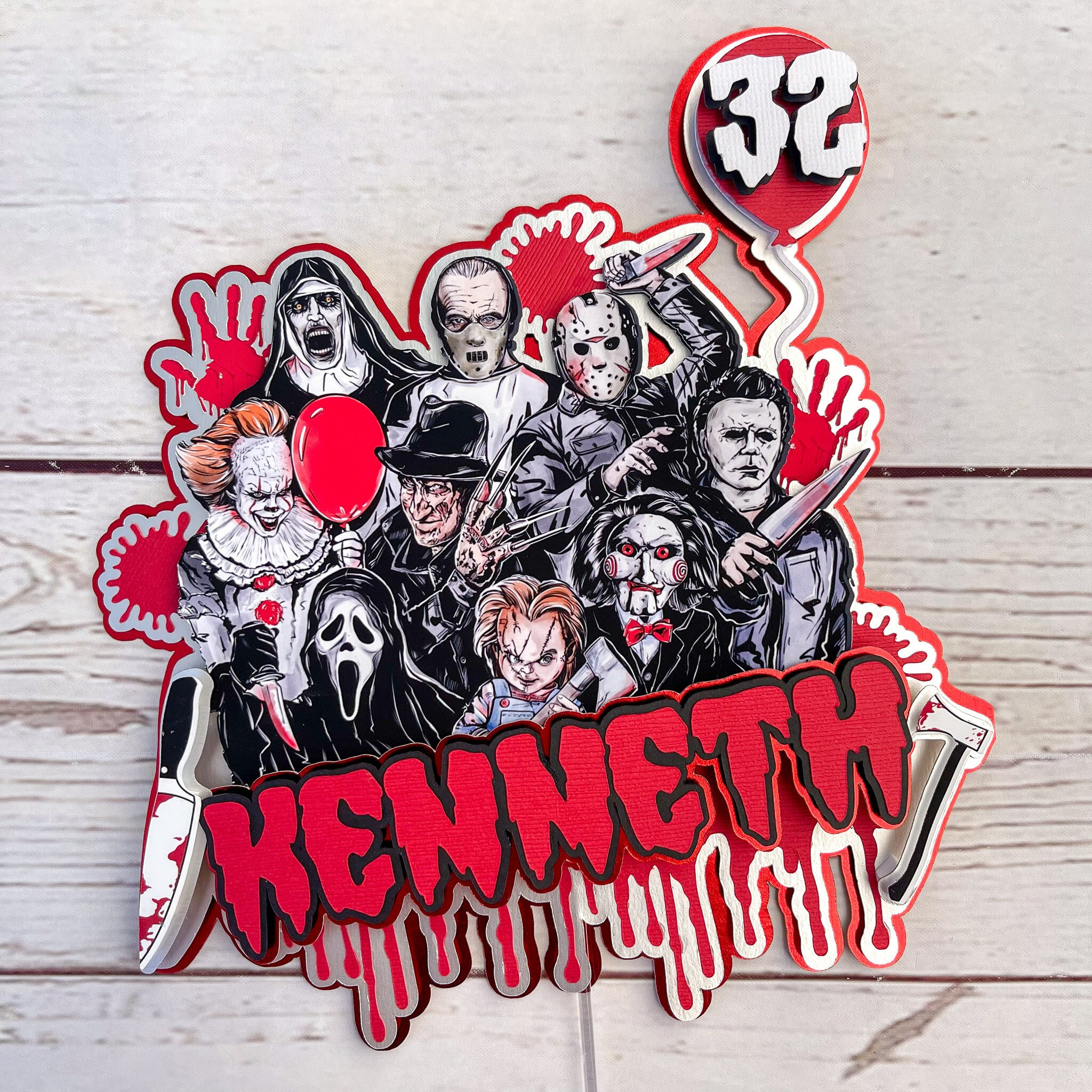 Classic Horror Themed Birthday Cake Topper - Etsy