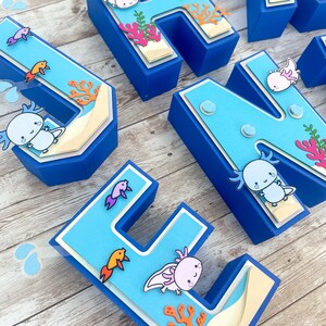 Axolotl 3D Letter, Axolotl Birthday, Axolotl Party, Axolotl Decorations ...