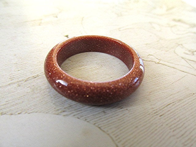 Red Goldstone Ring Solid Gemstone Ring Goldstone Band Solid - Etsy