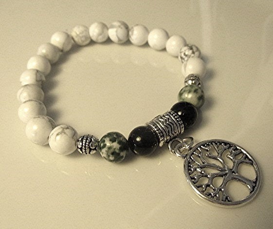 Witte turquoise armband witte edelsteen kraal armband onyx - Etsy Nederland