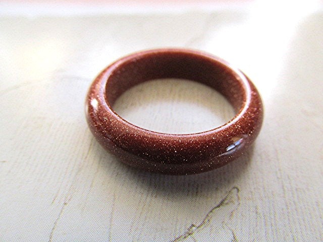 Red Goldstone Ring Solid Gemstone Ring Goldstone Band Solid - Etsy