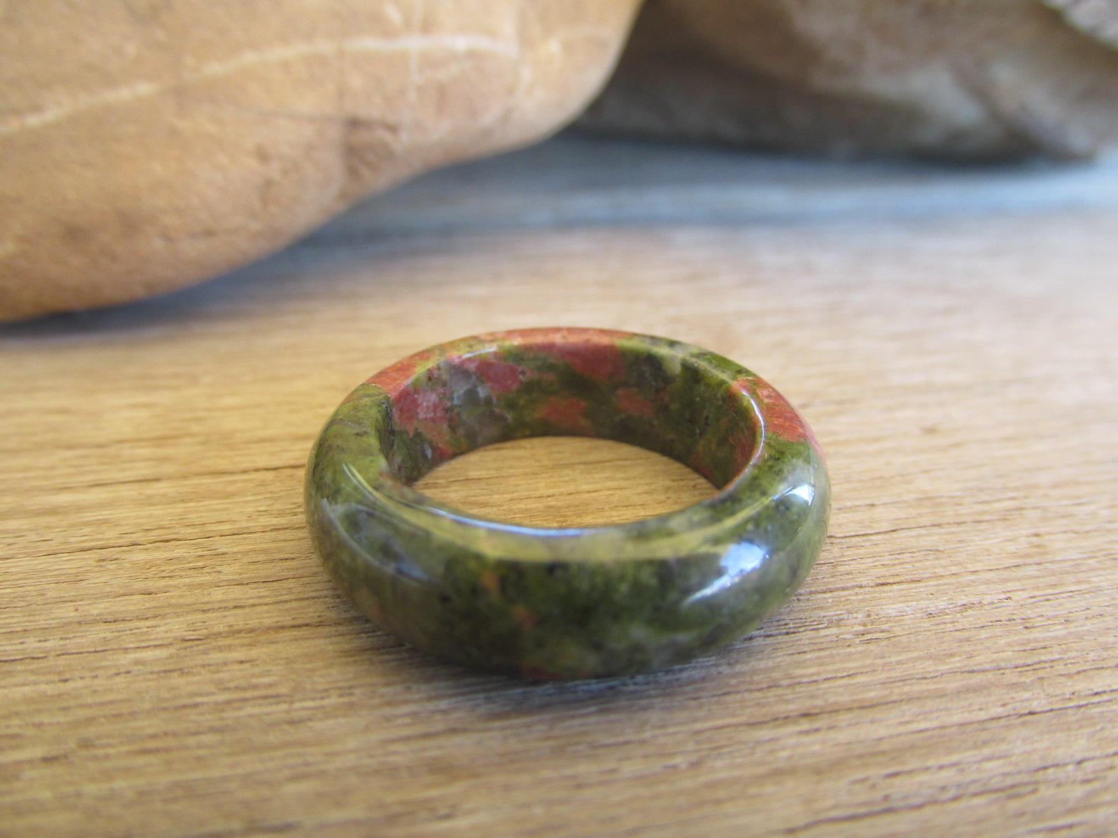 Unakite Ring Solid Gemstone Band Solid Gemstone Ring Unakite | Etsy