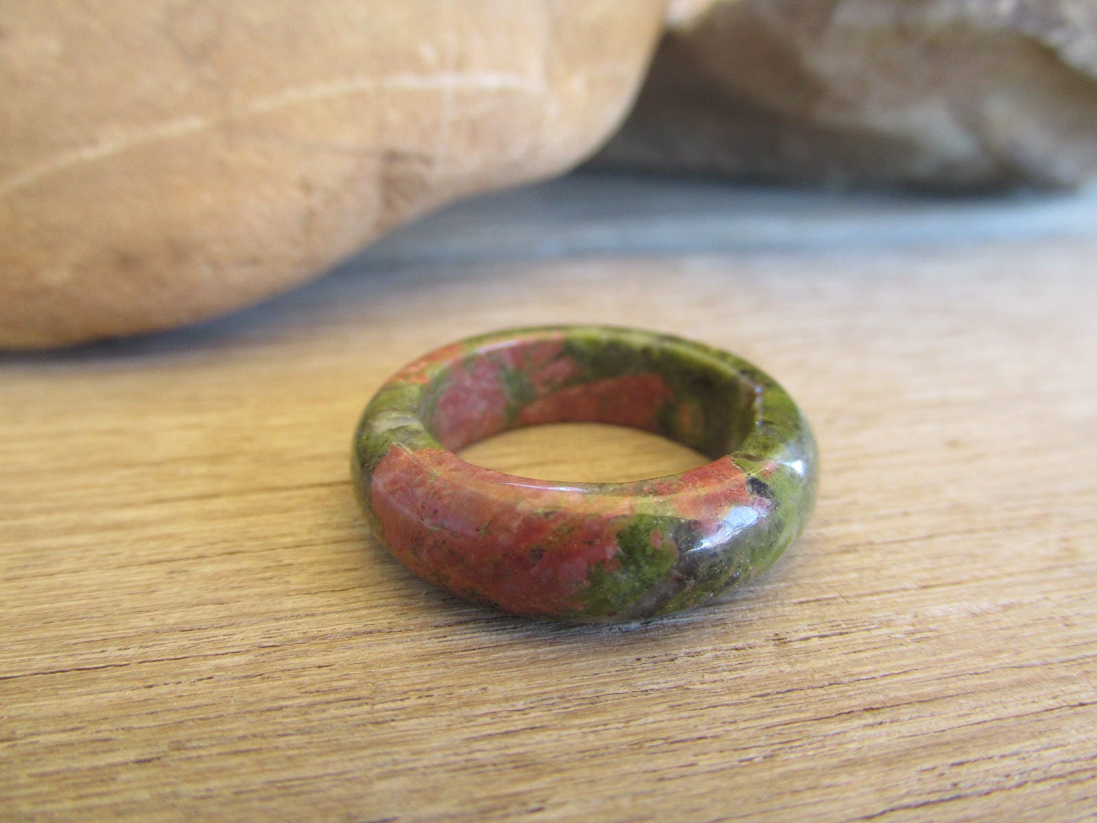 Unakite Ring Solid Gemstone Band Solid Gemstone Ring Unakite | Etsy