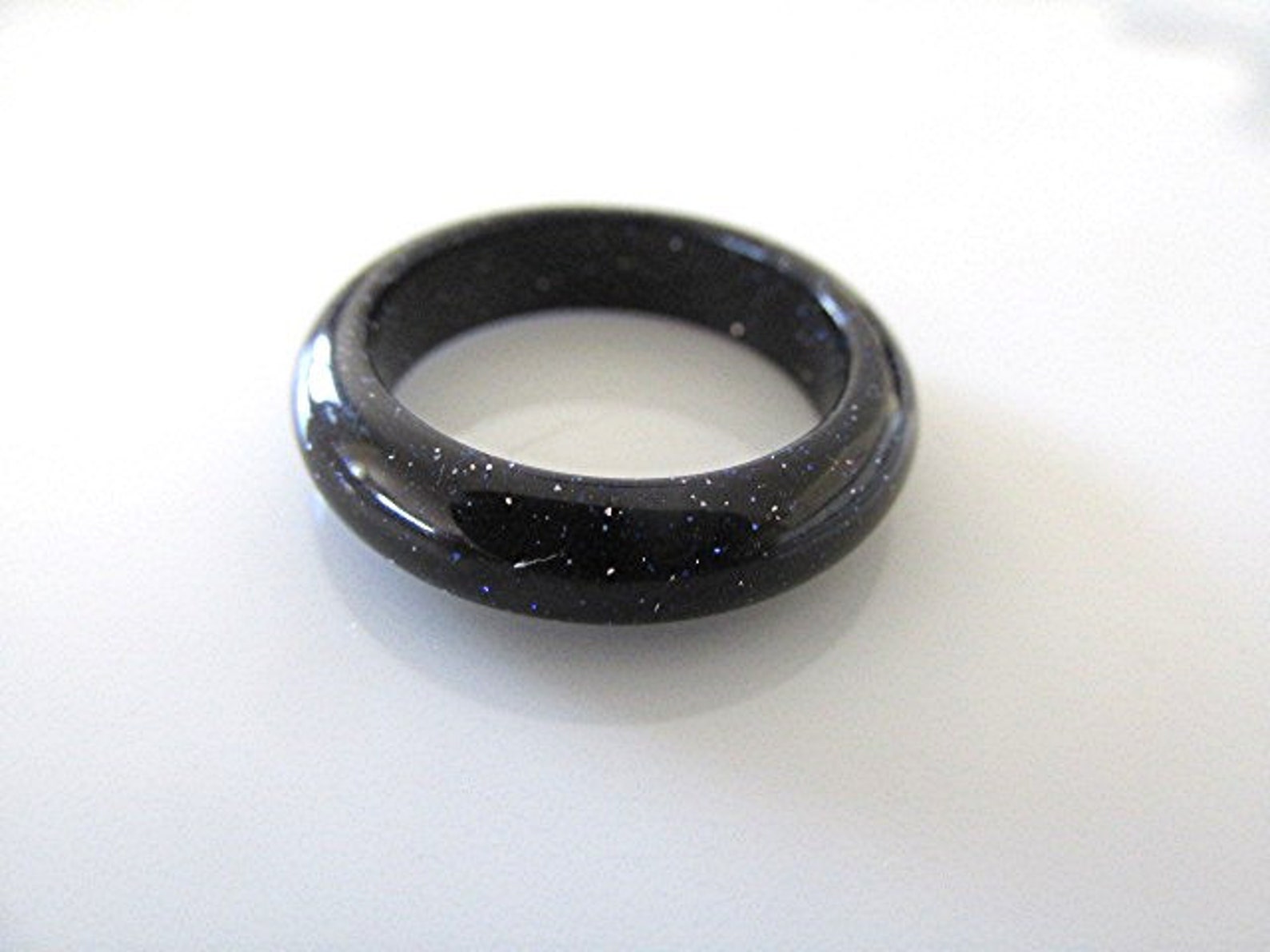 Blue Goldstone Ring Blue Goldstone Solid Gemstone Ring Solid | Etsy