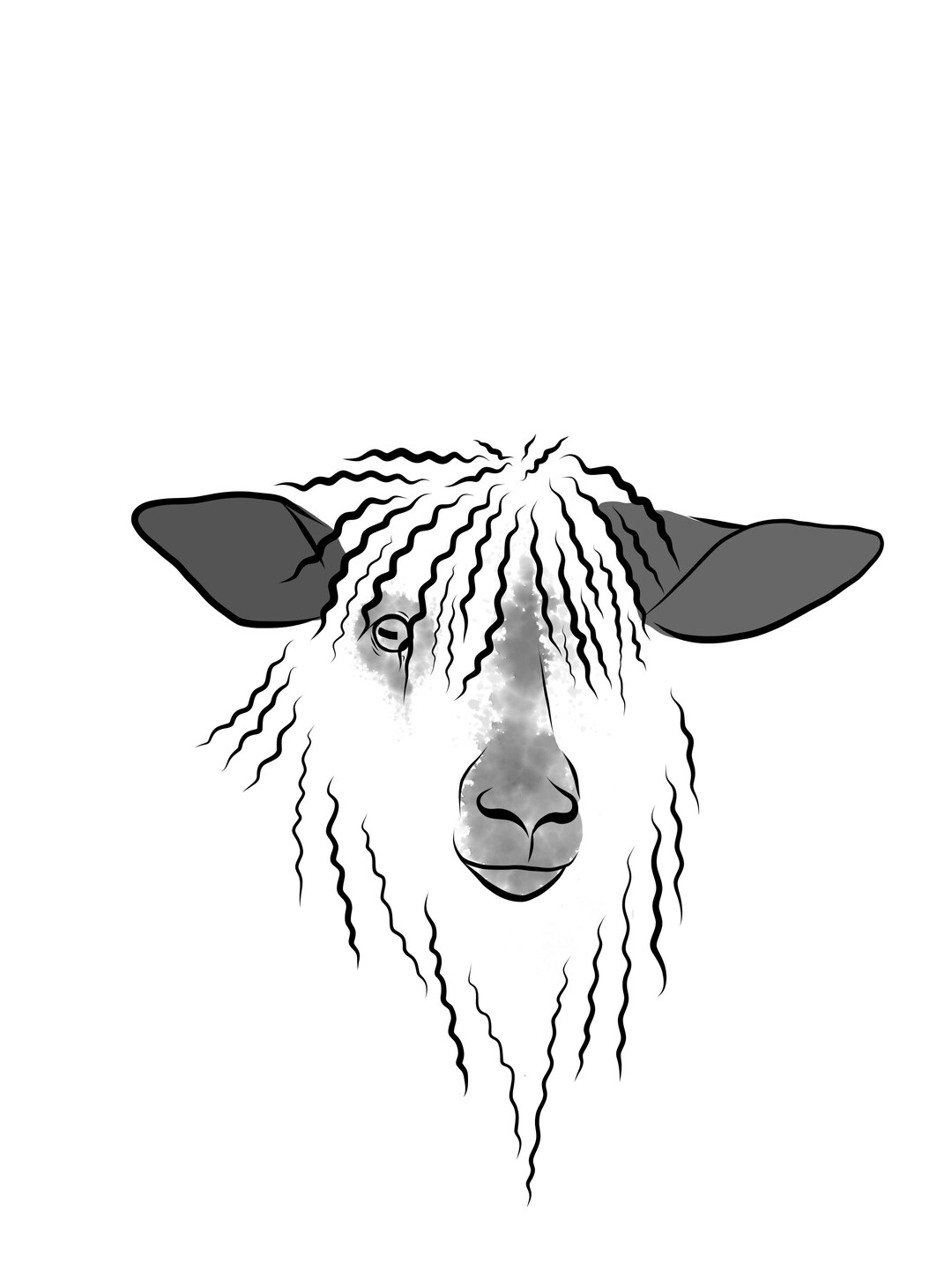 Wooly Sheep Head Digital Download - Etsy
