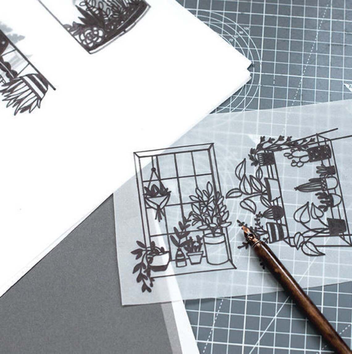 Botanical Handmade Papercut Original Art Papercut House - Etsy