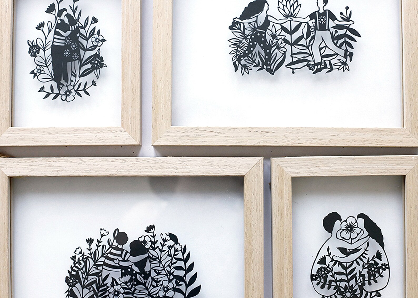 Papercut Normal People Friendship Love Illustration | Etsy