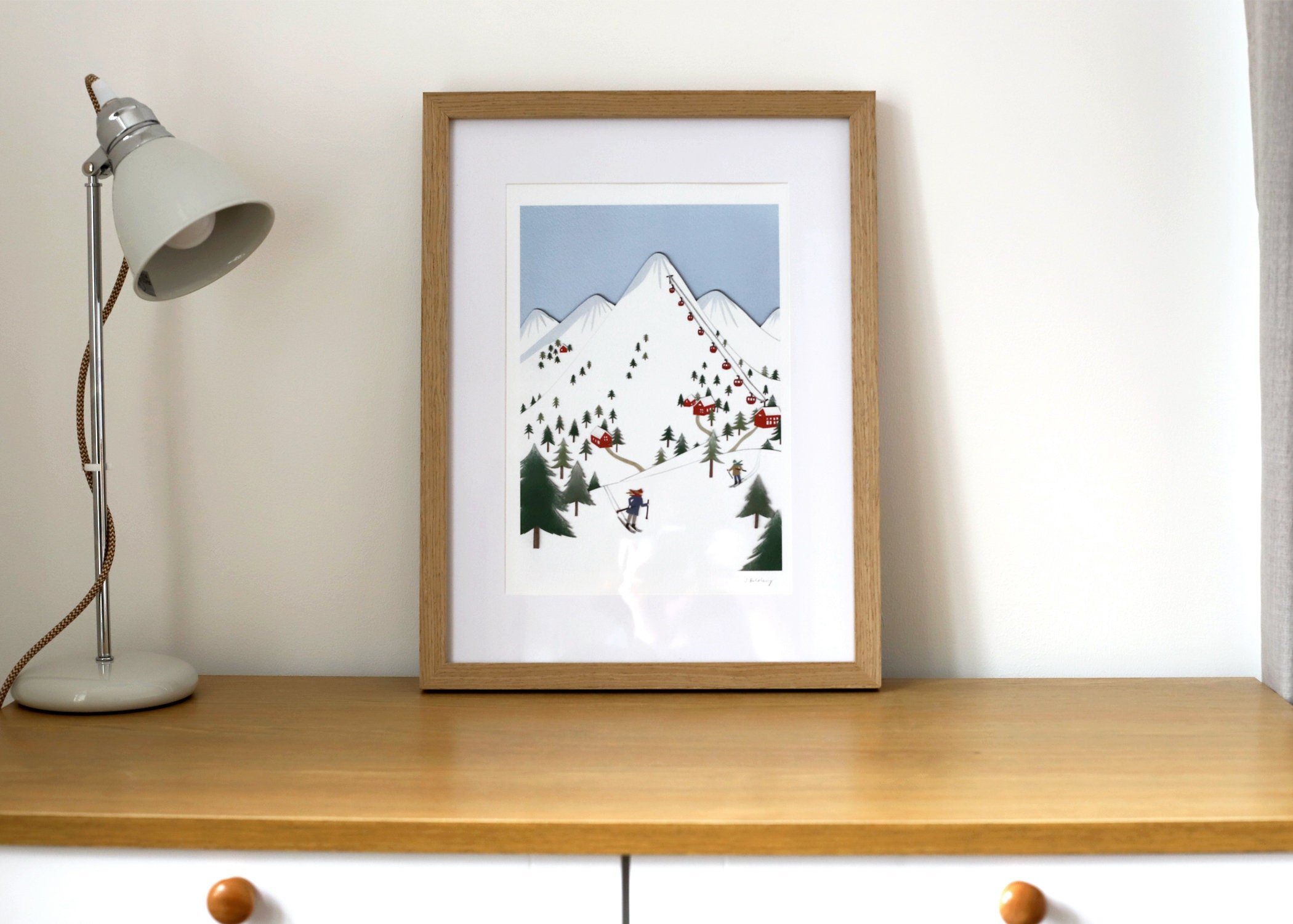 Ski Print Art Print Alpine Ski Slopes Illustration - Etsy