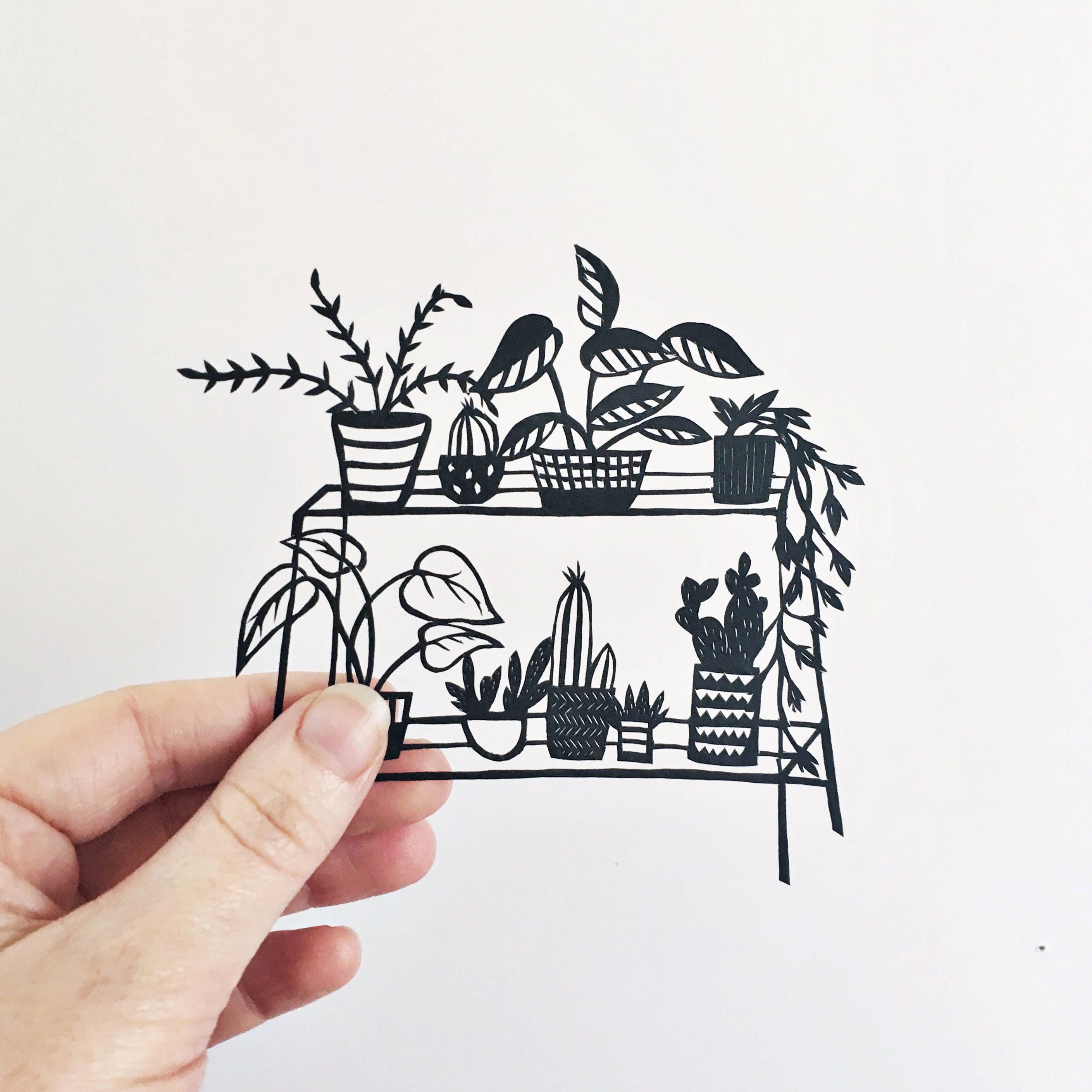 Botanical Handmade Papercut Original Art Papercut House | Etsy UK