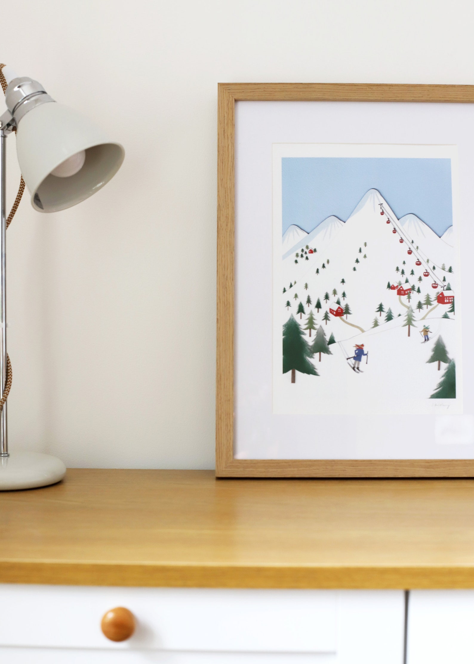 Ski Print Art Print Alpine Ski Slopes Illustration - Etsy