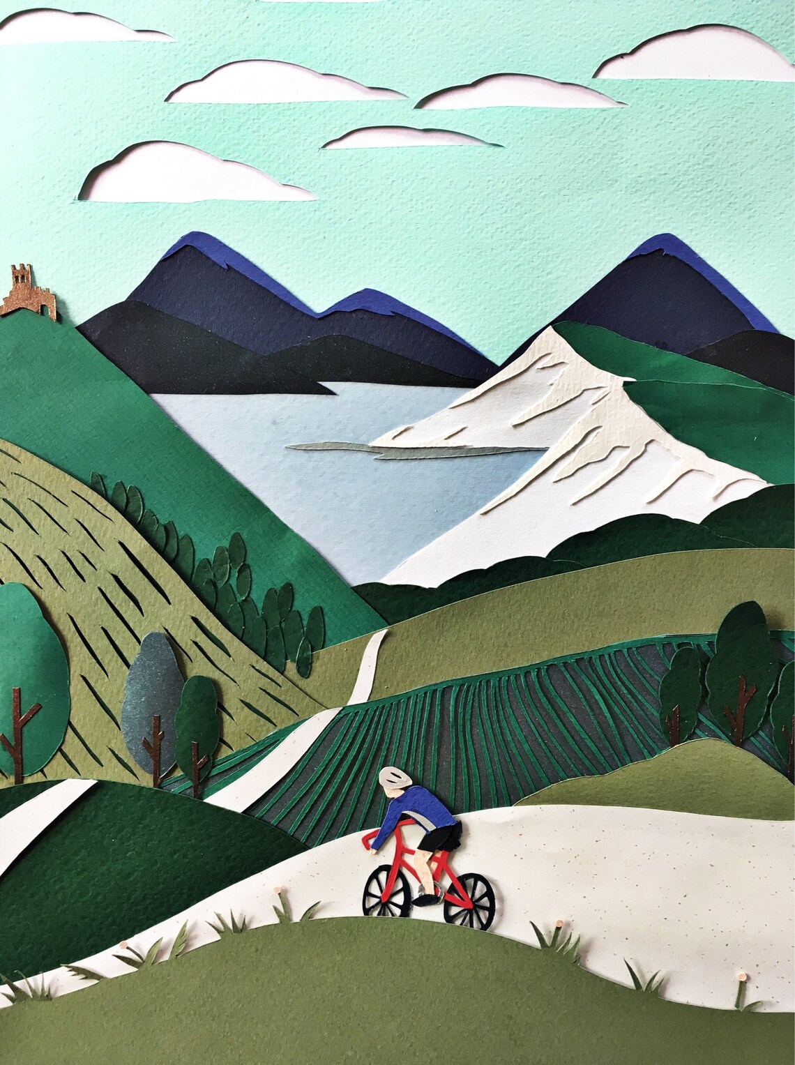 Bike Print Art Print Cycling Home Decor Collage - Etsy UK