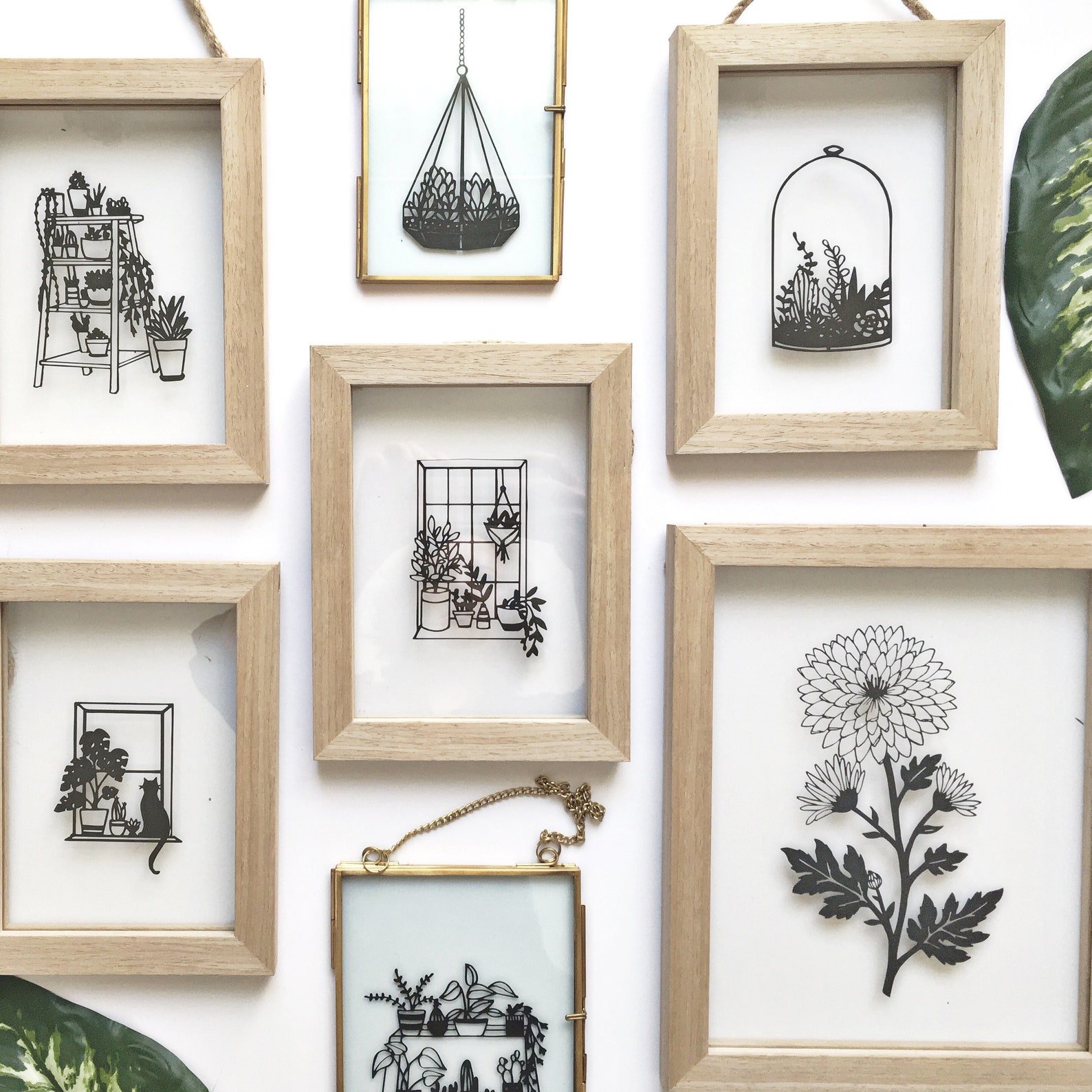 Handmade papercut house plants papercut interiors home | Etsy