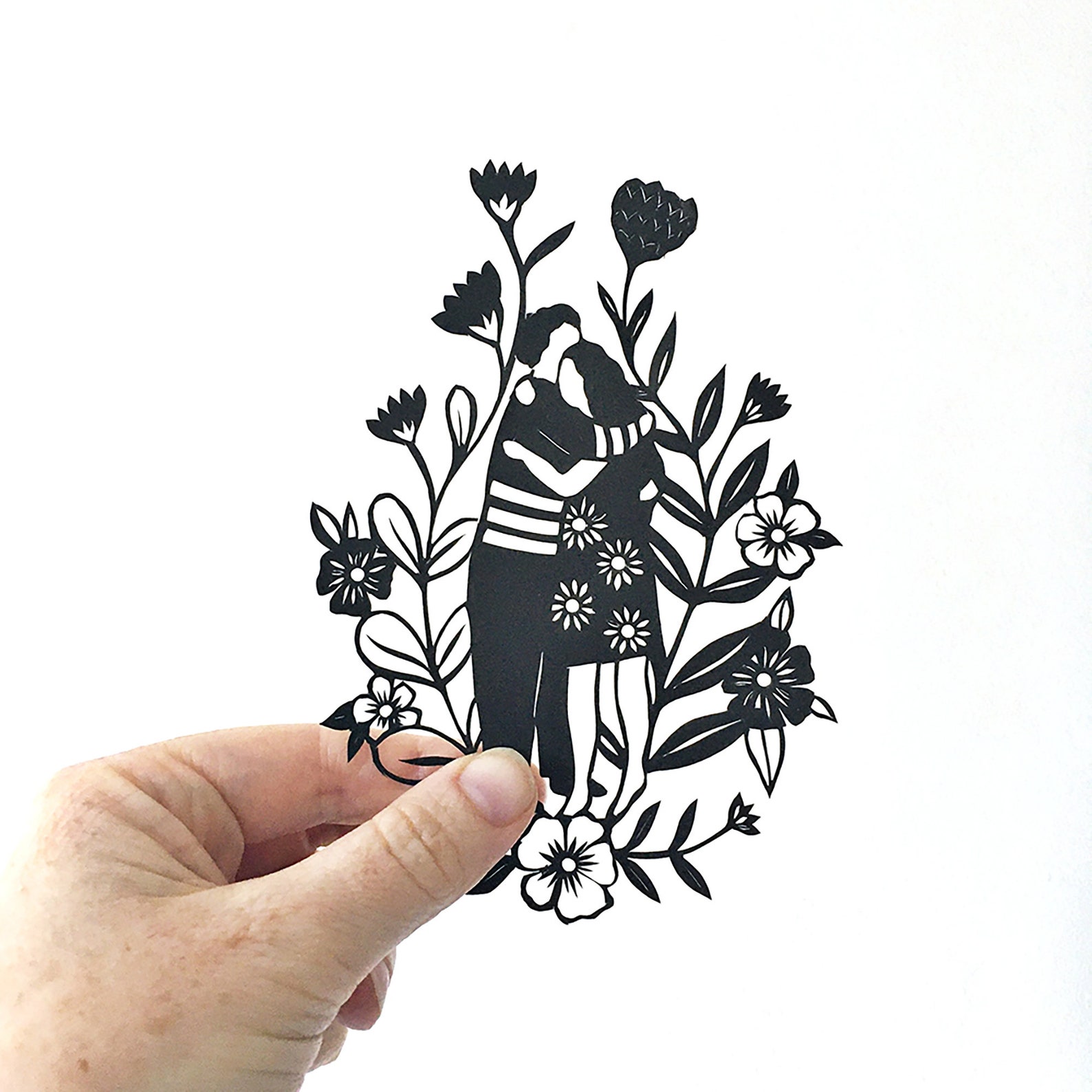 Papercut Normal People Friendship Love Illustration - Etsy