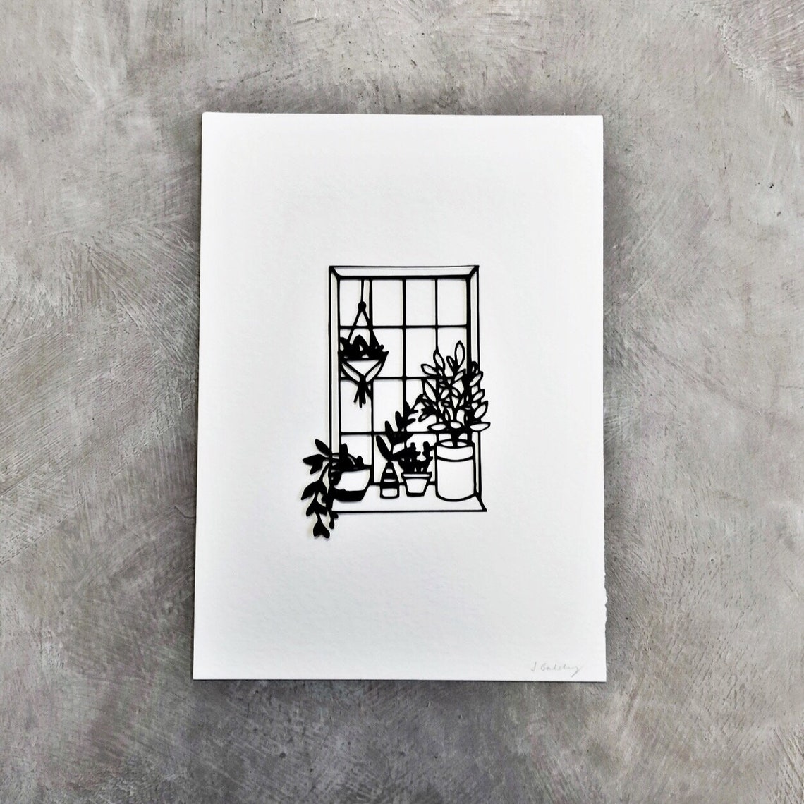 Papercut Illustration House Plants Botanical - Etsy