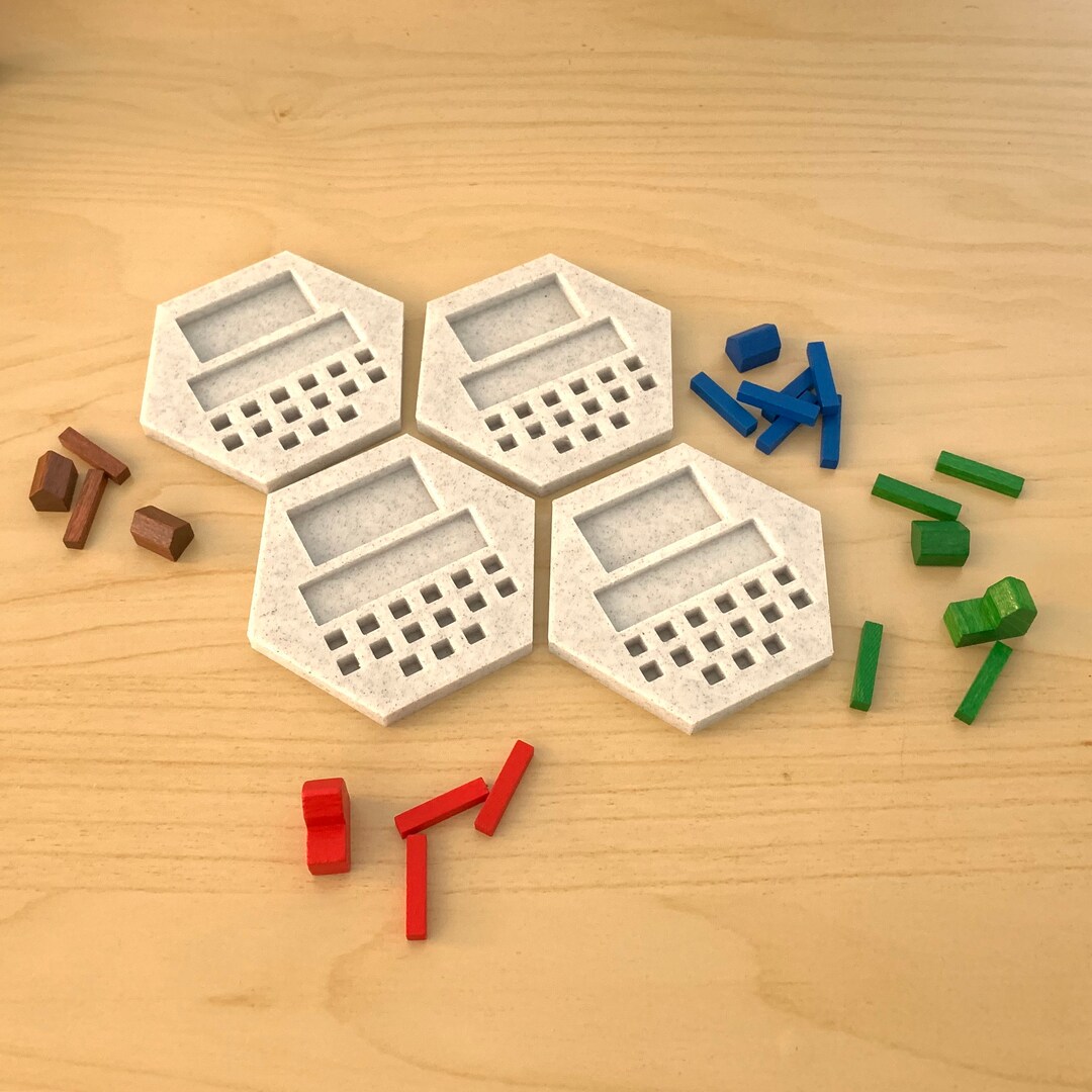 Set of 4 Settlers of Catan Board Marble Style Game Piece Holder ...