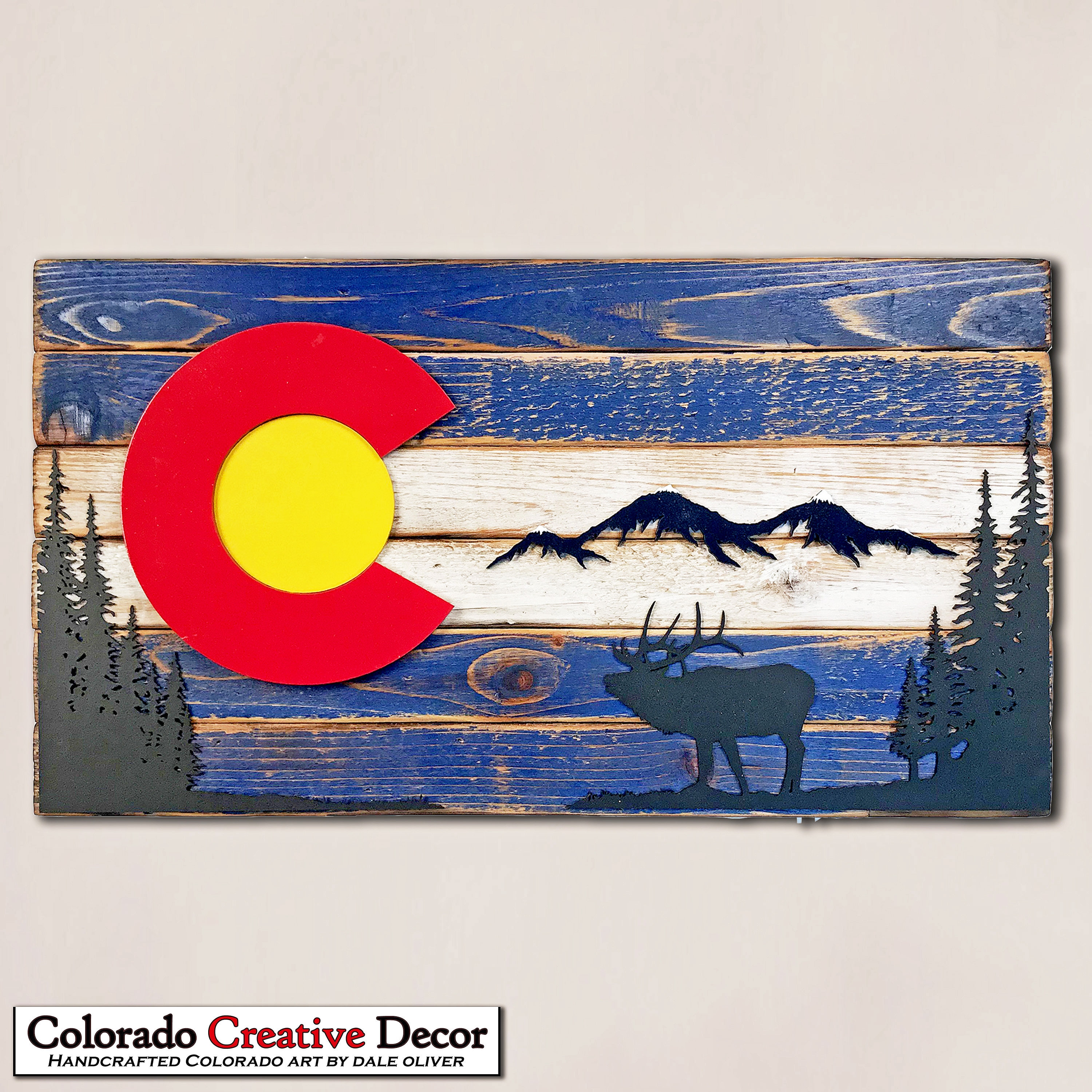 Colorado Wood Flag 16x36 Rustic Nature Style - Etsy