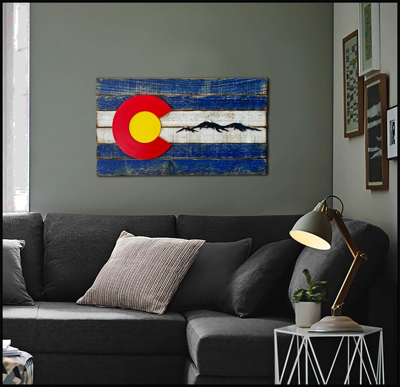 Colorado Wood Flag 13x23 Colorado Wall Art | Etsy