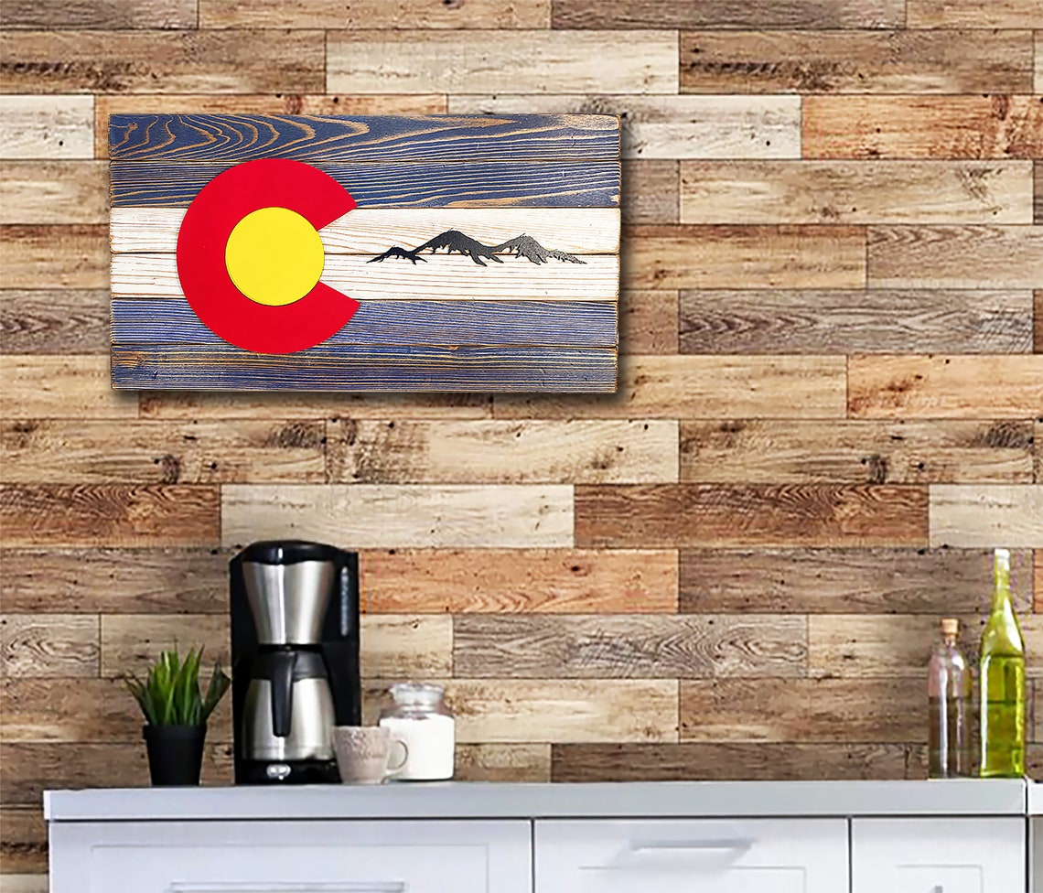 Colorado Wood Flag 9x17 Rustic Style Colorado Gift - Etsy