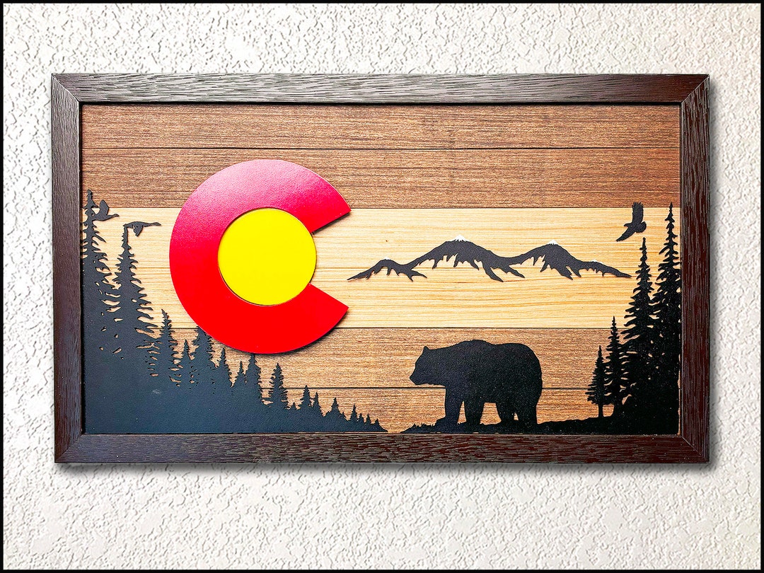 Natural Wood Colorado Flag - Colorado Gift - Colorado Wood Flag ...