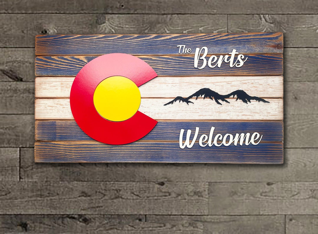 Custom 13x24" Family Name Colorado Flag Sign - Colorado Wall Art ...