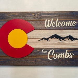 Custom 13x24 Family Name Colorado Flag Sign Colorado - Etsy