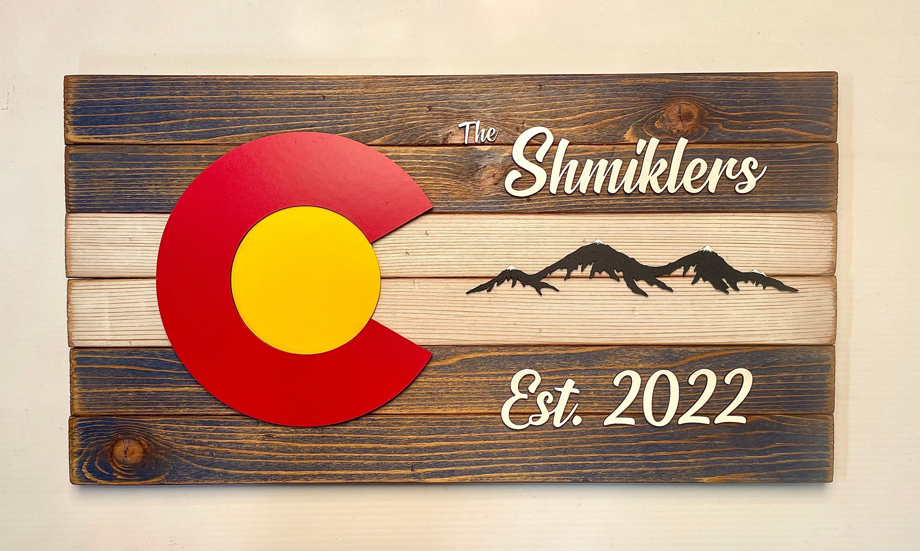 Custom 13x24 Family Name Colorado Flag Sign Colorado - Etsy