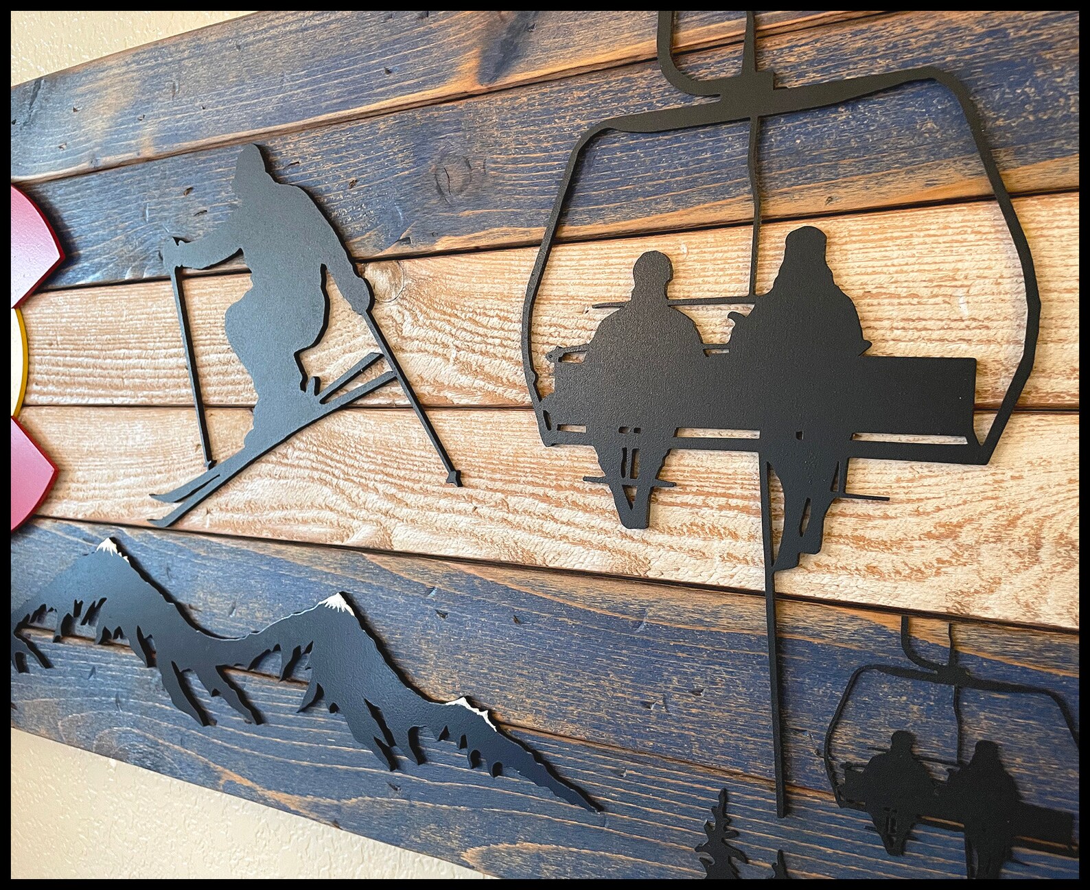 Colorado Wood Flag - 13x24" Rustic Ski Design - Colorado Gift ...