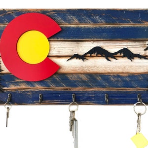 Colorado Flag Key Holder Colorado Gift Colorado Wood Flag | Etsy