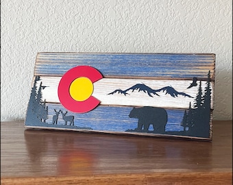 Bear & Colorado Flag Sign - Etsy