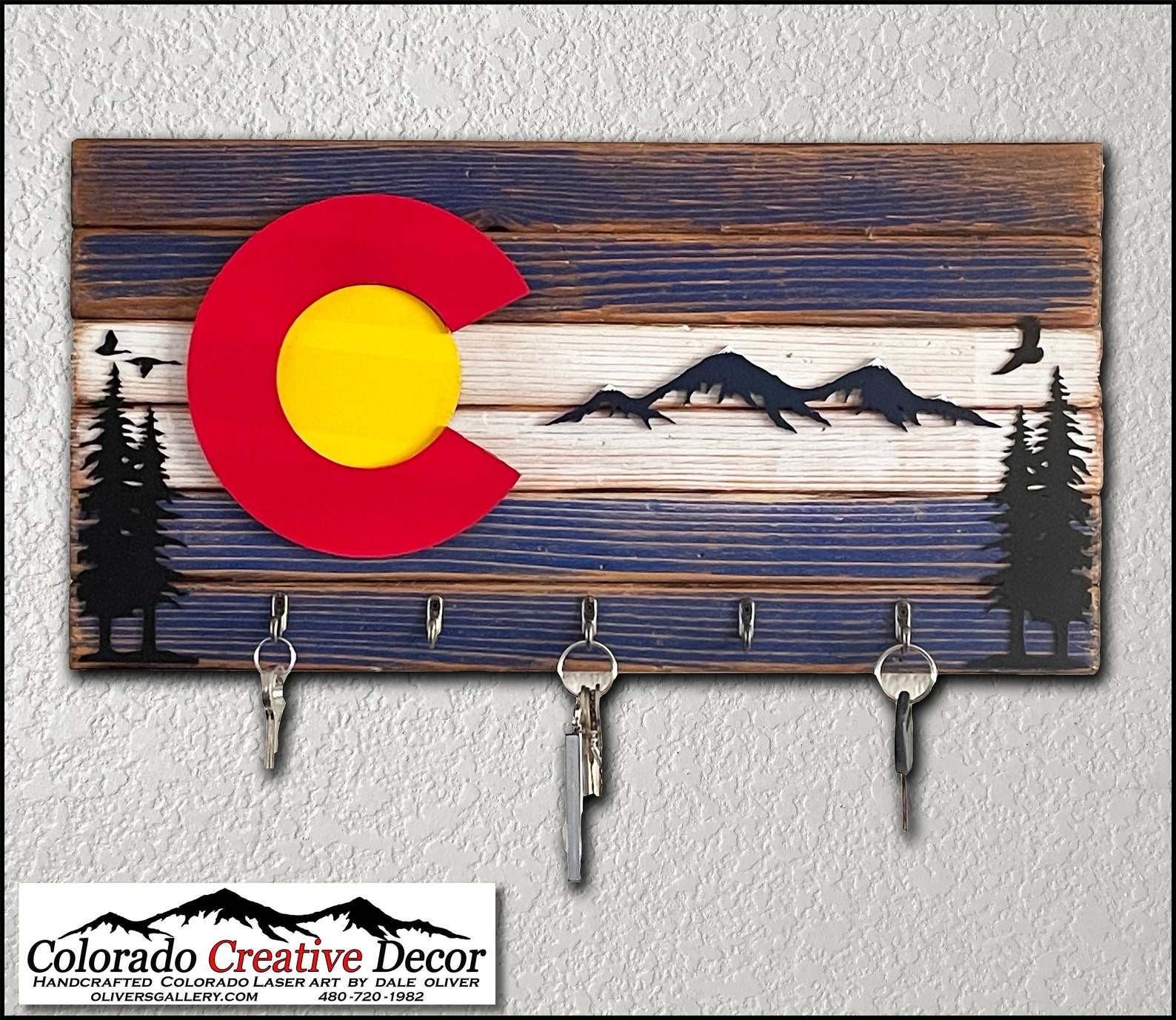 Colorado Flag Key Holder Colorado Gift Colorado Wood Flag - Etsy